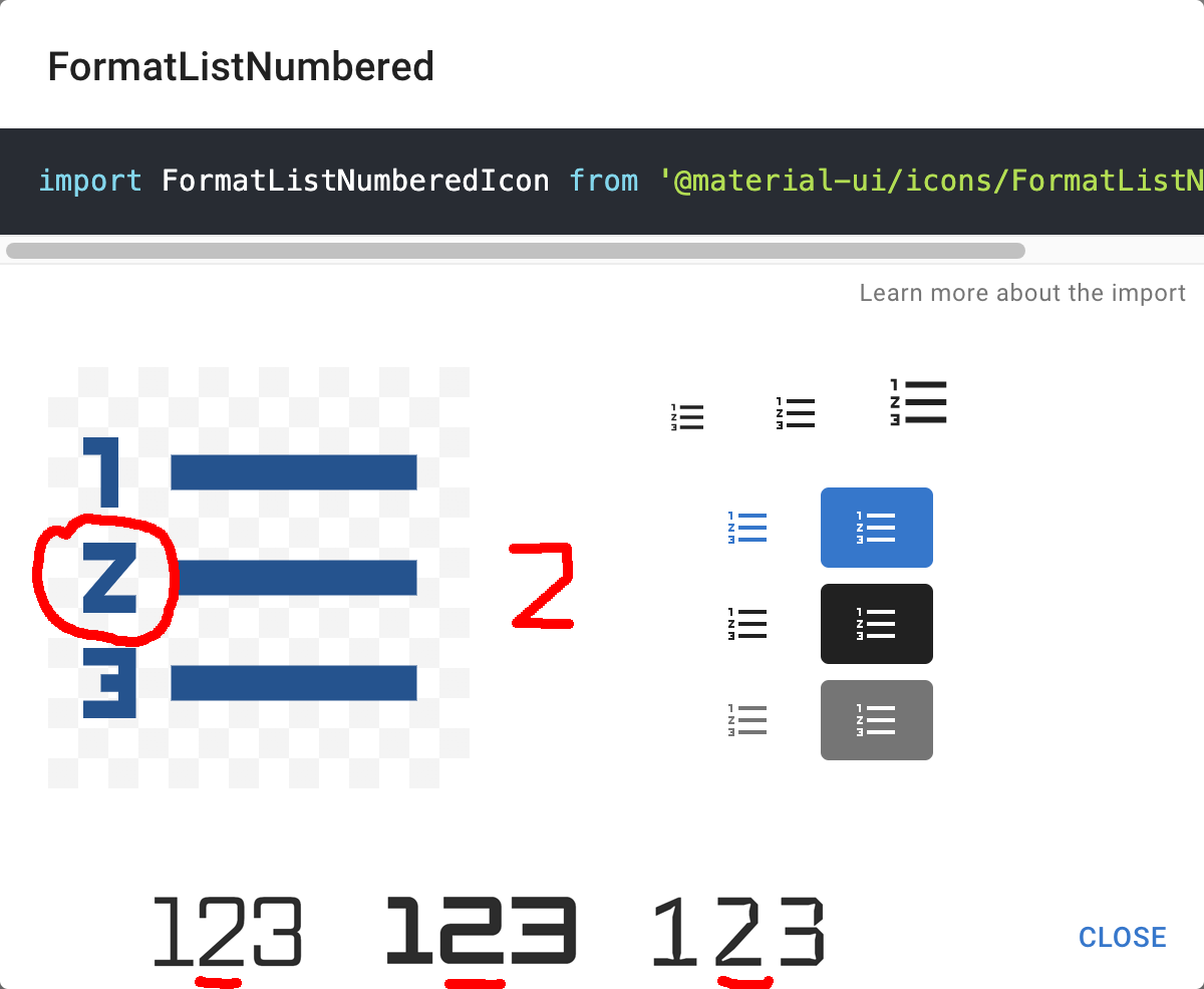 List icon appear as: "1, Z, 3" - refine the "2" · Issue #23227 · mui ...