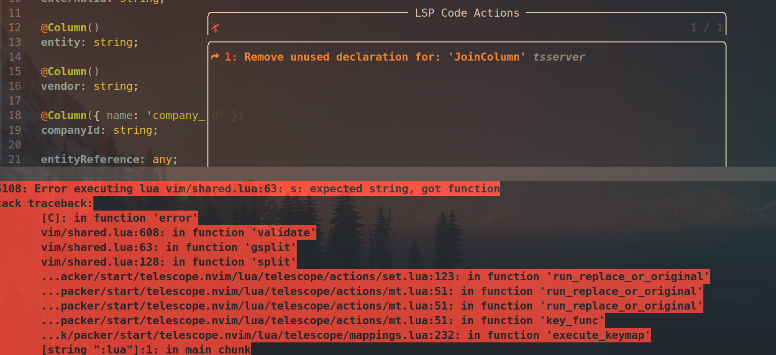 Code Action Not Working · Issue 2428 · Lunarvimlunarvim · Github 