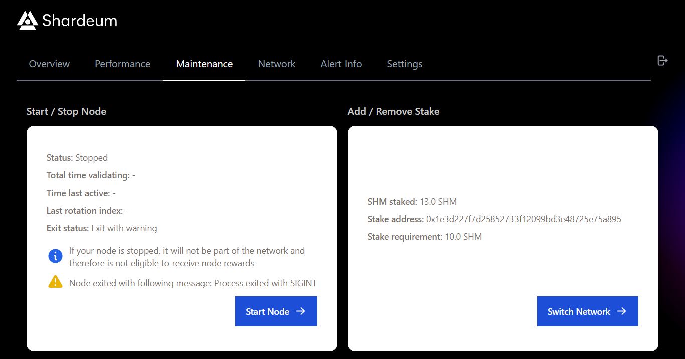 Validator GUI Maintanence Page Switch Network Button Not Working · Issue #351 · shardeum/bug ...