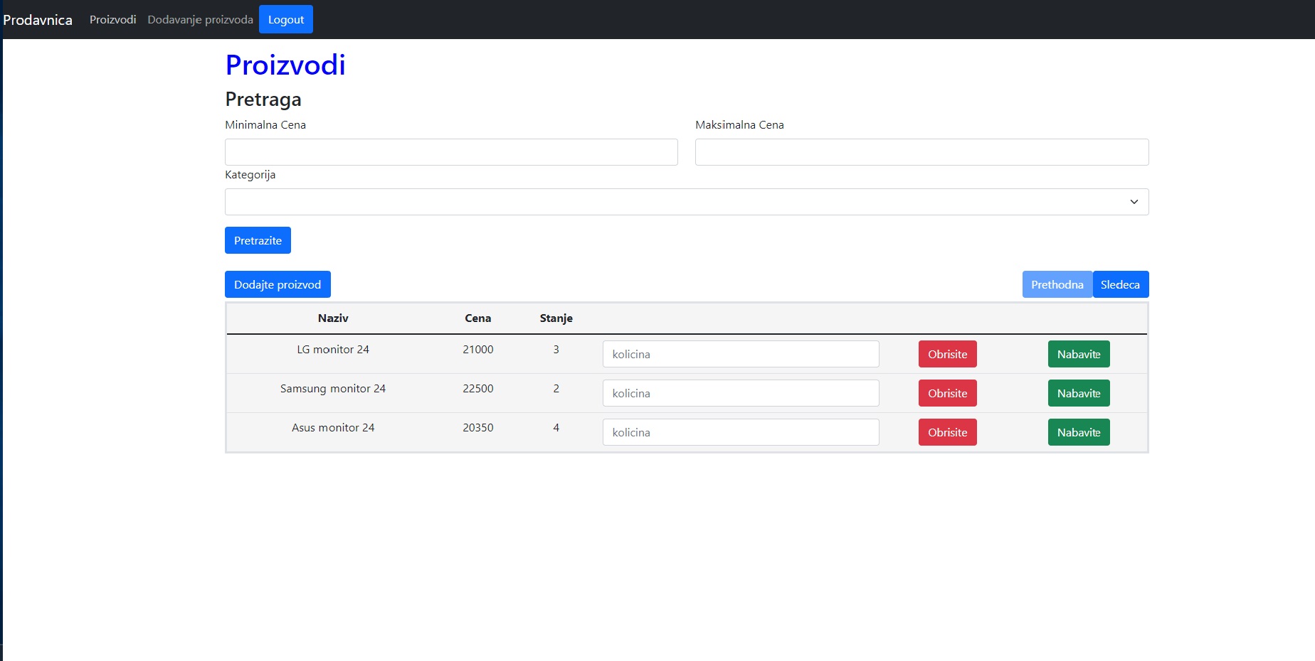 GitHub - MilanK93/Store-FrontEnd: Web application with CRUD operations and search.