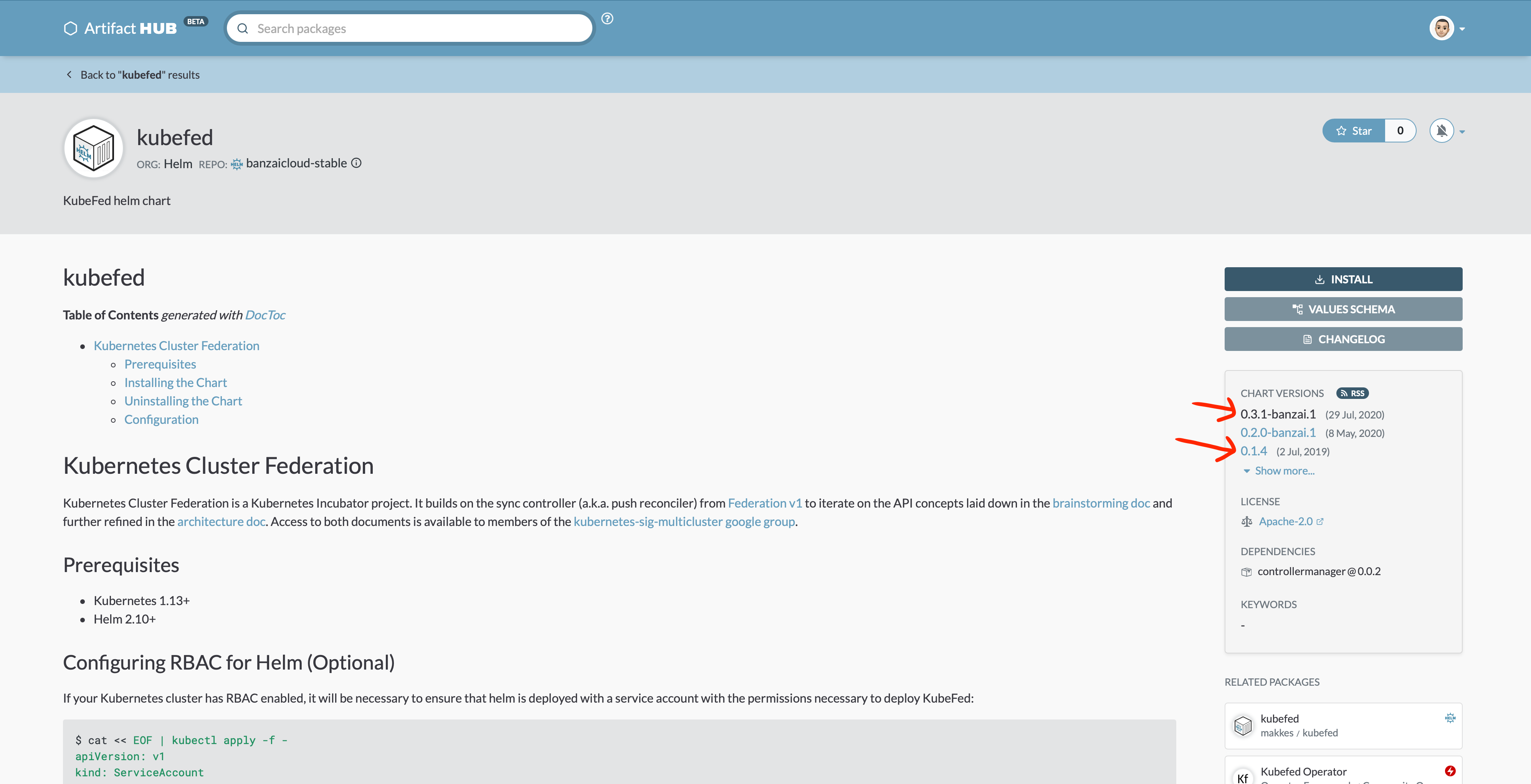 The "-beta" tag appears as default in ArtifactHub UI · Issue #973 ...