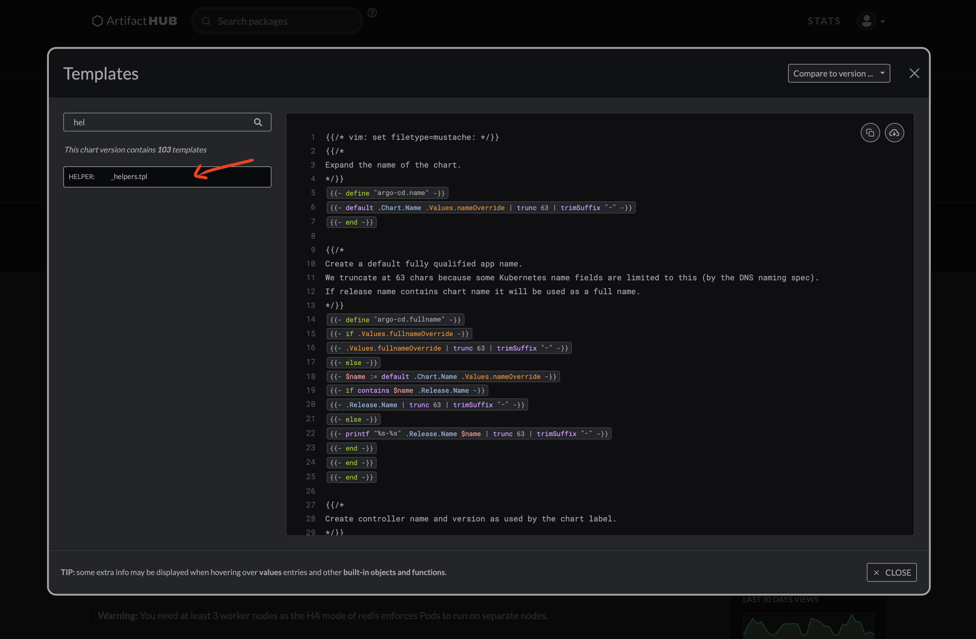 Add `_helpers.tpl` to the UI, so that they are discoverable, explorable, and searchable · Issue ...
