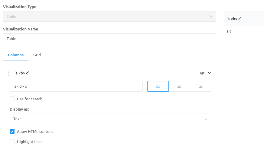 Angled brackets' content not displayed on table · Issue #4745 · getredash/redash · GitHub