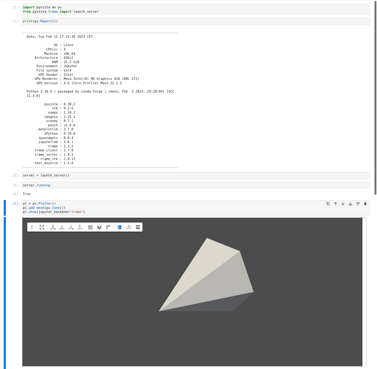 Setting Jupyter backend to Trame hangs and displays blank widget ...