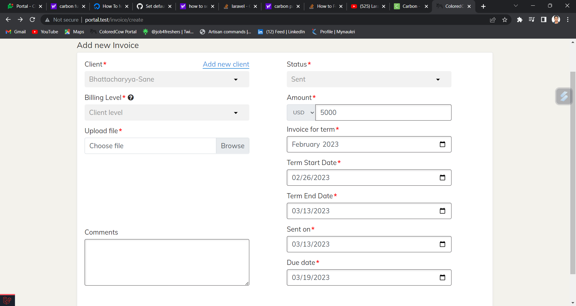 Set default values of invoices · Issue #2866 · ColoredCow/portal · GitHub