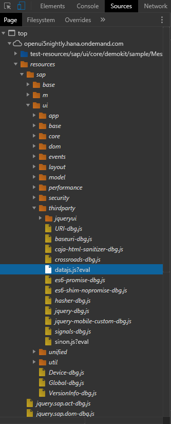 Datajs Dbg Not Available In The Source Panel · Issue 2566 · Sap Openui5 · Github