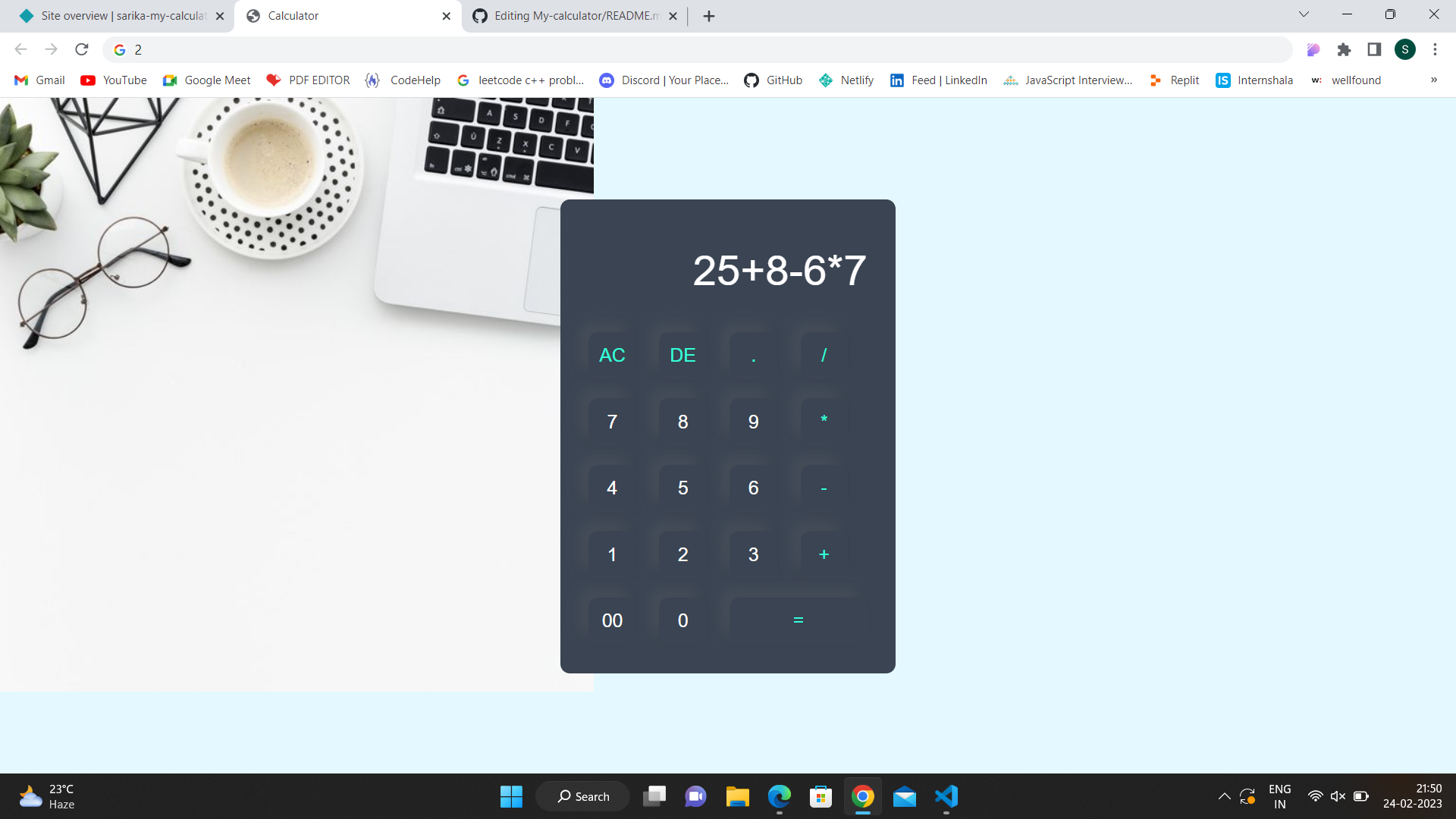 GitHub - Sarikagupta14/My-calculator