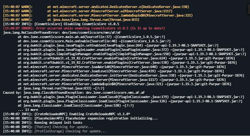 CosmeticsCore doesn't work on 1.19.3 · Issue #72 · PluginBugs/Issues-CosmeticsCore · GitHub