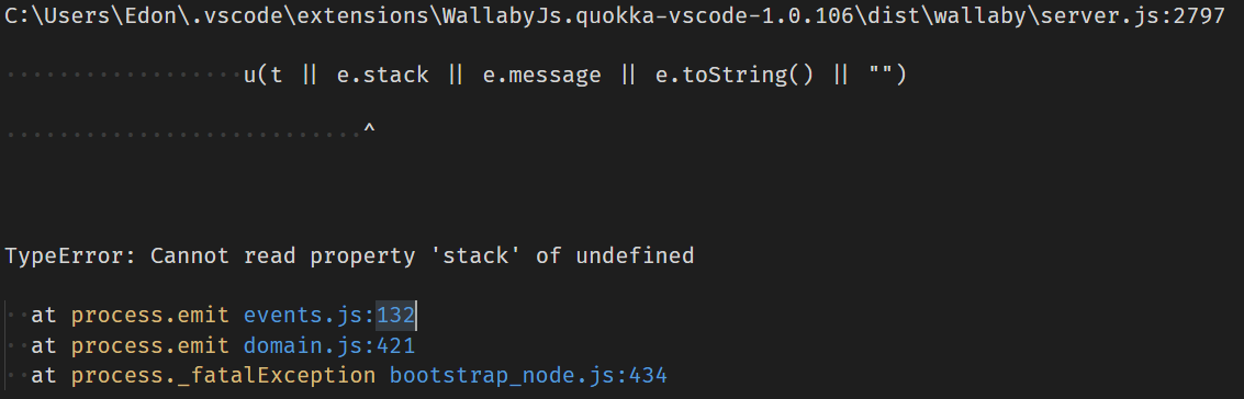 Cannot read property 'stack' of undefined · Issue #163 · wallabyjs/quokka · GitHub