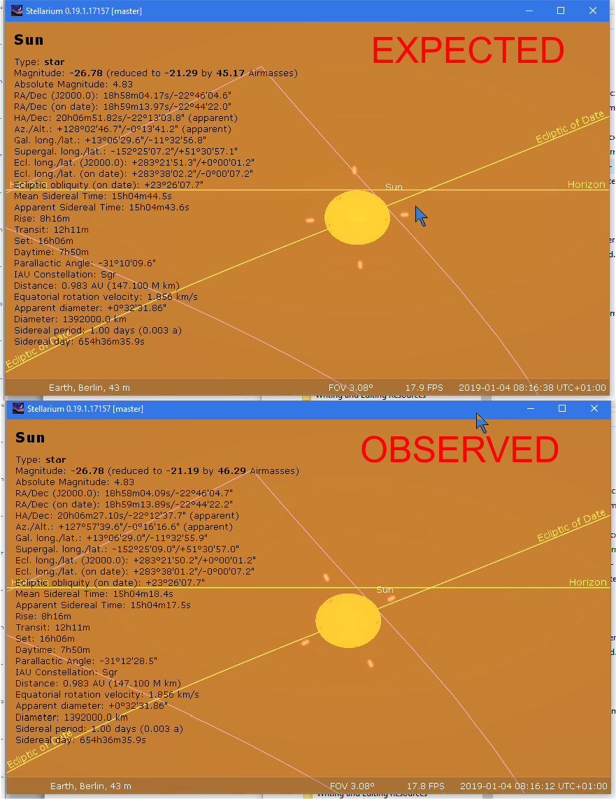 core.getObjectInfo("Sun")["altitude"] giving bad result? · Issue #778 ...