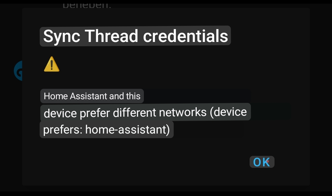 Thread credentials synchronization not working · Issue #3582 · home-assistant/android · GitHub