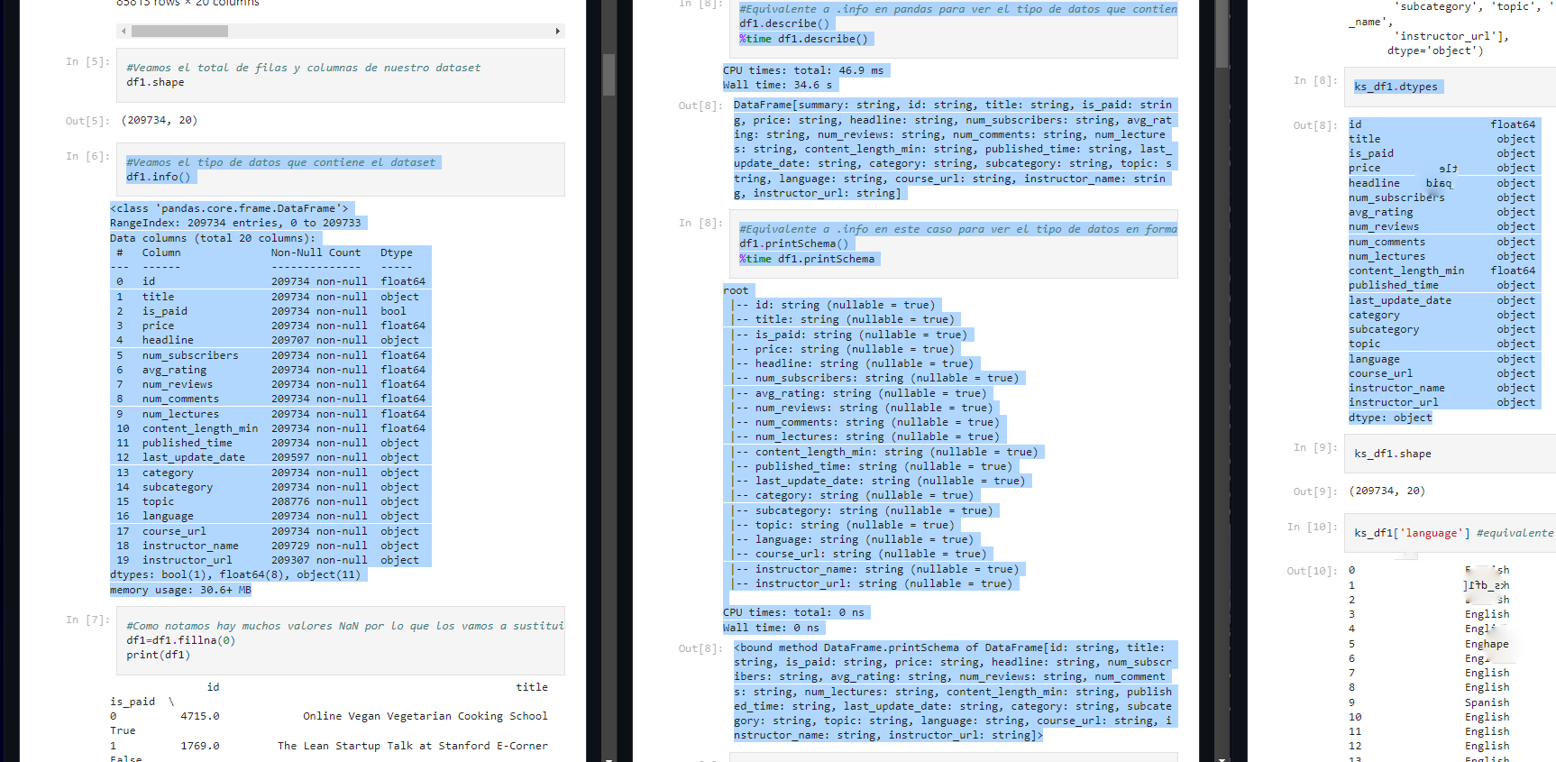 Github Ofeliafabiolagecomparacion Entre Pandas Pyspark Y Koalas 