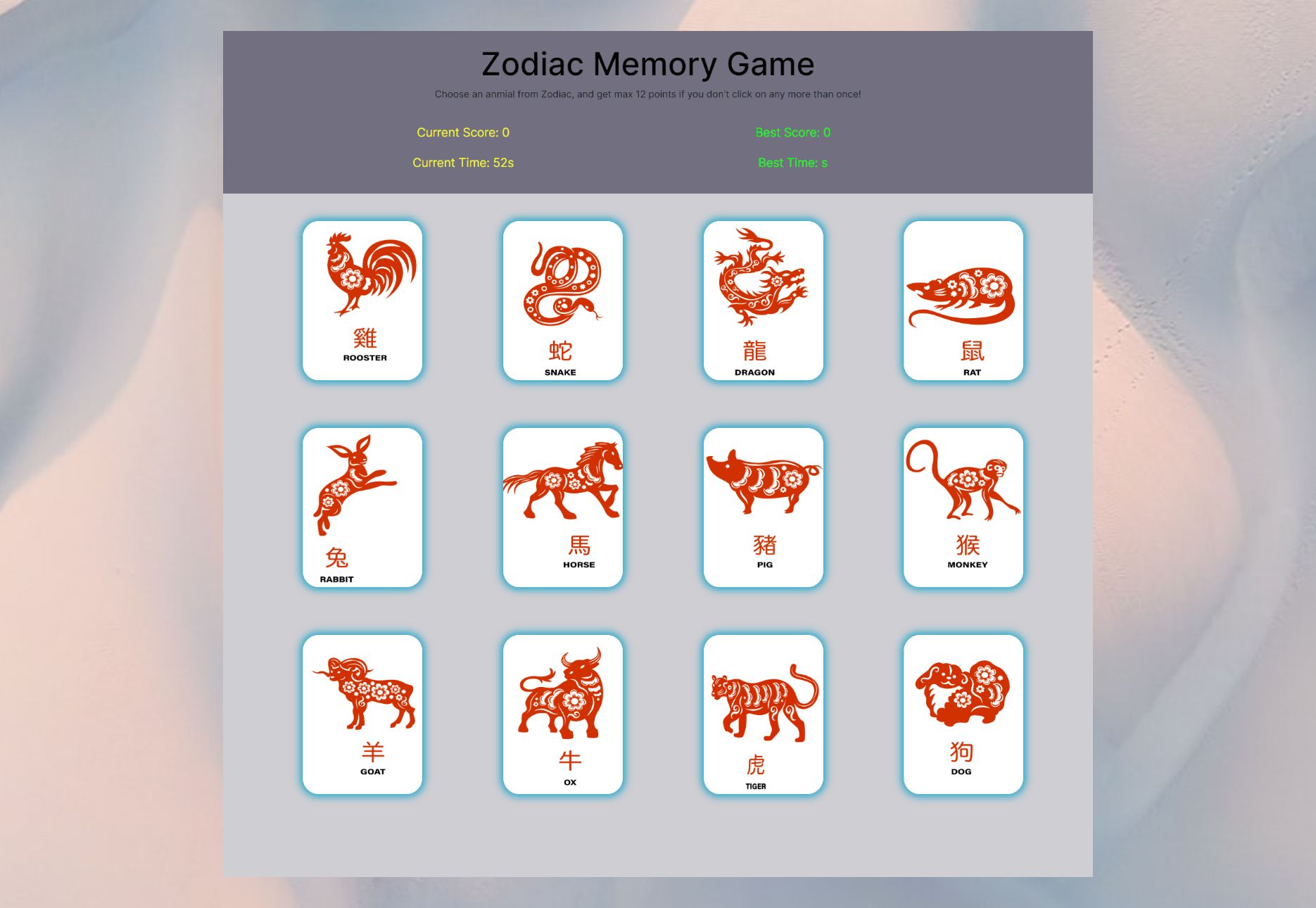 GitHub - JinhuiWeng/zodiac-memory-game