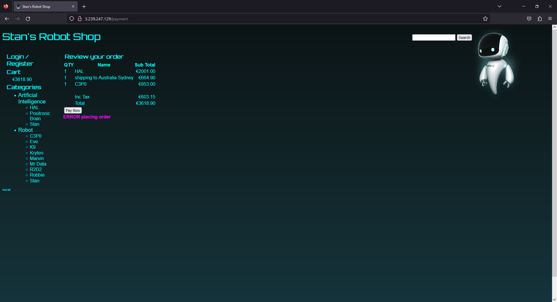 getting error while doing payment · learndevopsonline learndevopsonline · Discussion #307 · GitHub