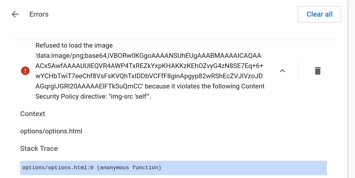 CSP error when opening options screen · Issue #184 · browserpass/browserpass-extension · GitHub