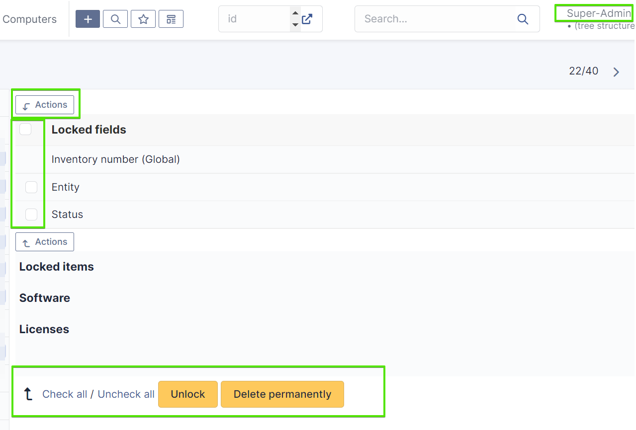Unable to configure access to lock management in asset properties · Issue #13896 · glpi-project ...