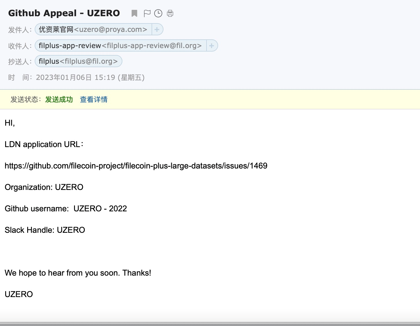 [datacap Application] Uzero · Issue 1469 · Filecoin Project Filecoin Plus Large Datasets · Github