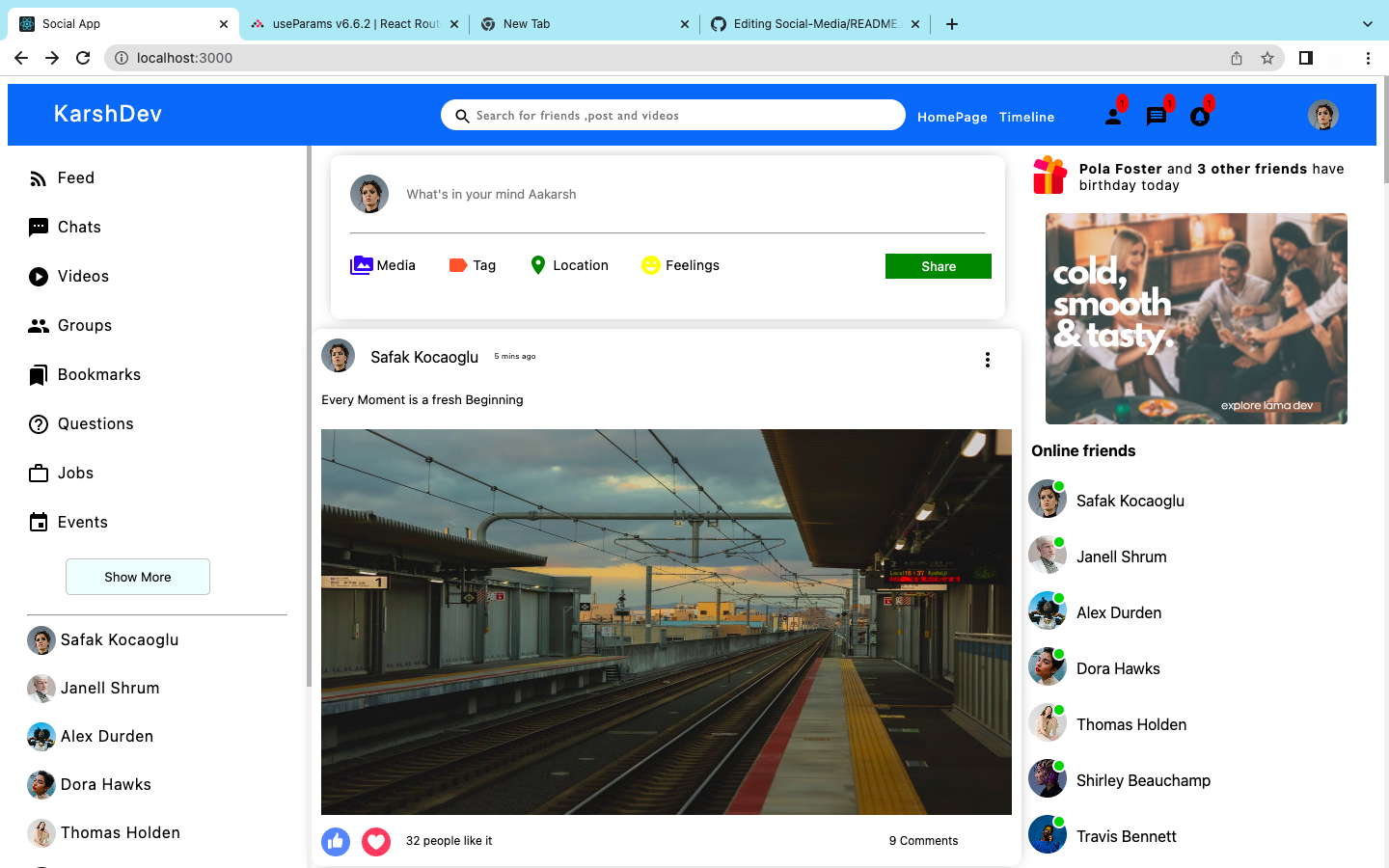 Github Karshdev Social Media