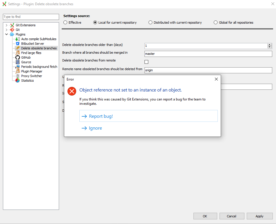 [NBug] Object reference not set to an instance of an object. (Settings other than "effective ...