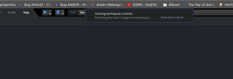 Che: File downloaded during "Starting workspace runtime" is empty ...