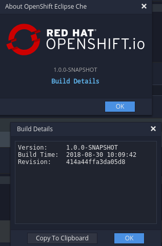 Missing Version in Help -> About of OpenShift Eclipse Che · Issue #1160 · openshiftio/openshift ...