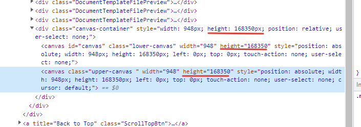 Canvas rendered incorrectly in case a big self size · Issue #8070 · fabricjs/fabric.js · GitHub
