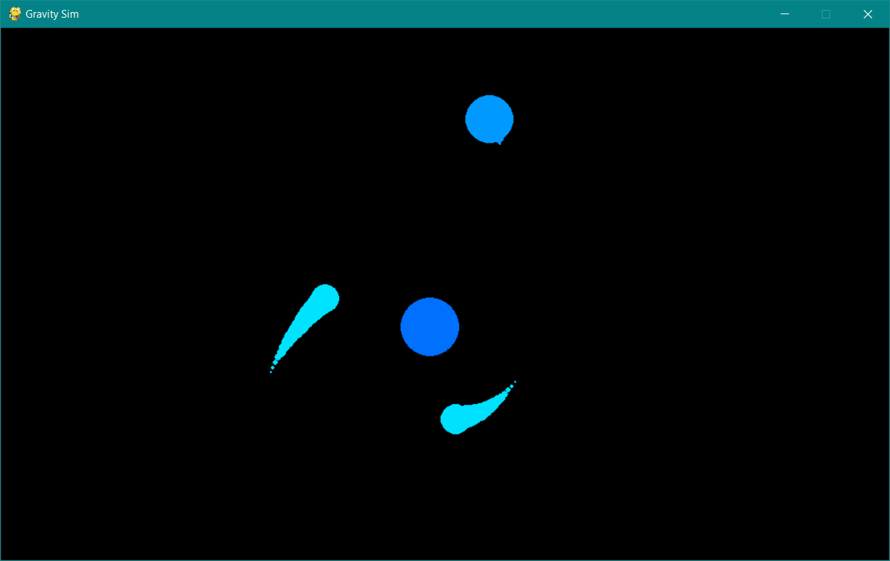GitHub - ilariamartelli1/gravity-sim: Simulation of gravitational forces applied on planet-like ...