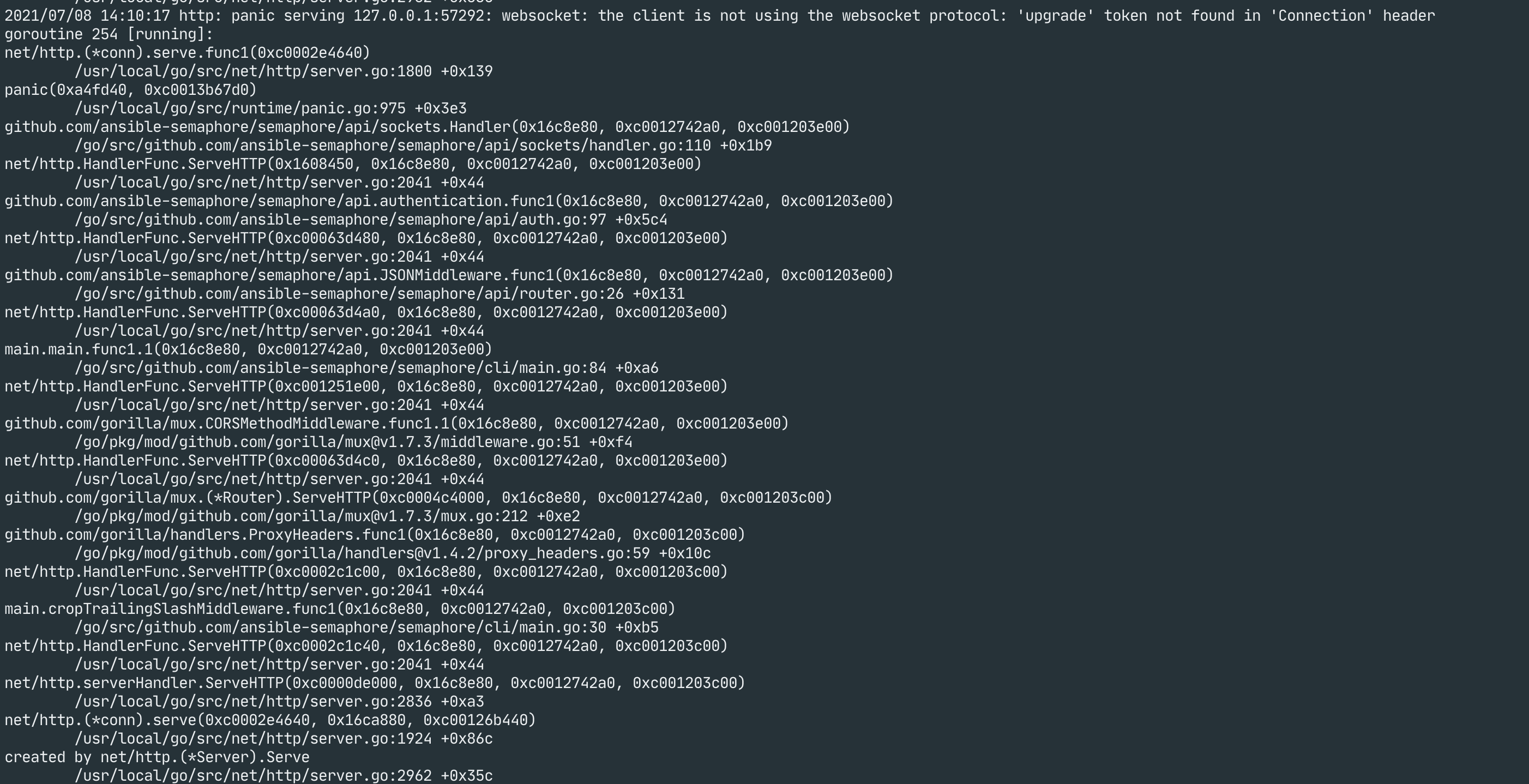 After Upgrade V2 7 0 The Project Dashboard Loading Failed · Issue 678 · Semaphoreui Semaphore