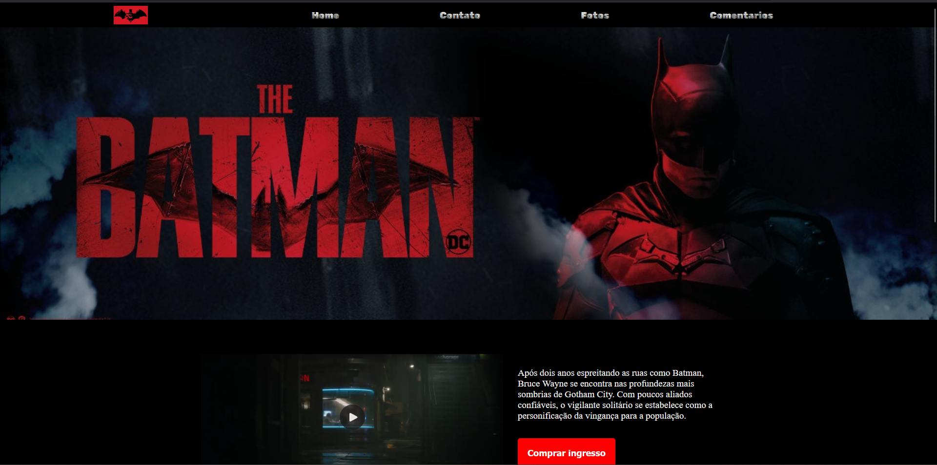GitHub - LucasTravessa/Batman-html-css: Landing page for the 2022 Batman movie.