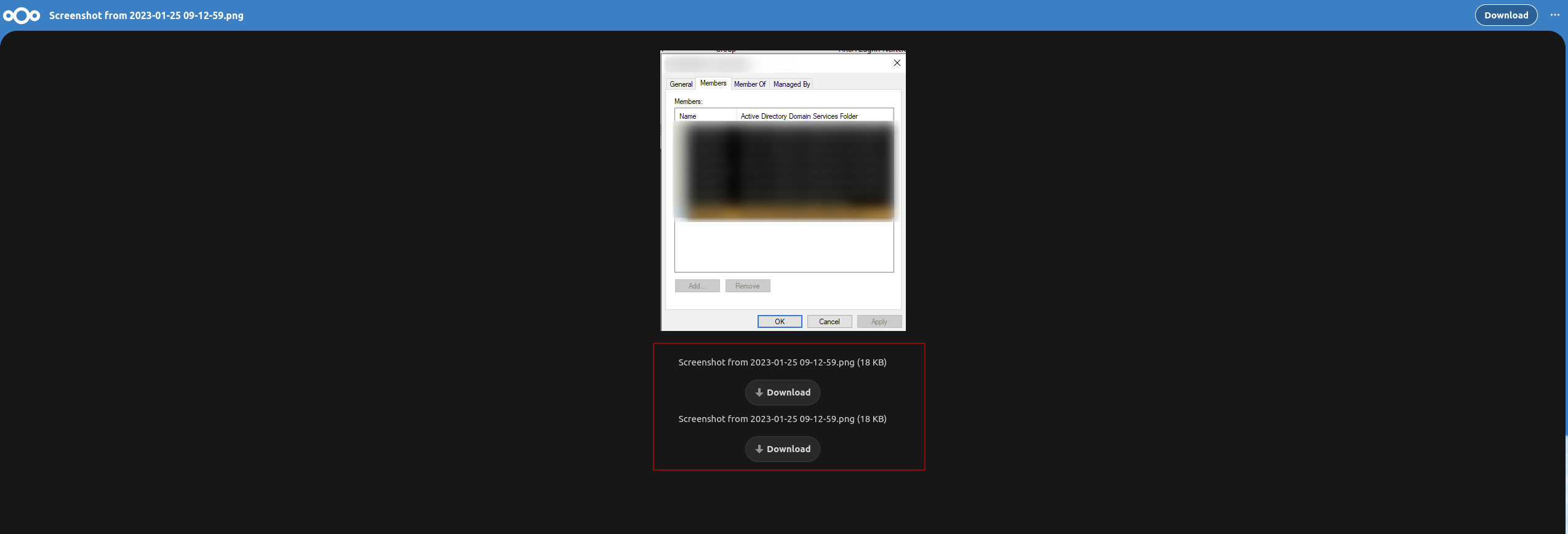 [Bug]: Download Button appears two times on shared images · Issue #36346 · nextcloud/server · GitHub