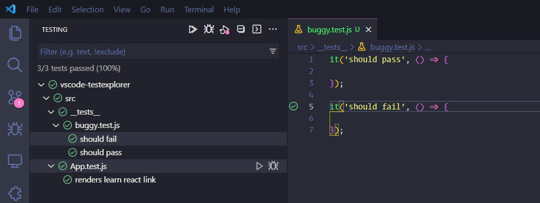 Native testing when enabled with Test Explorer UI, doesn't enable ...