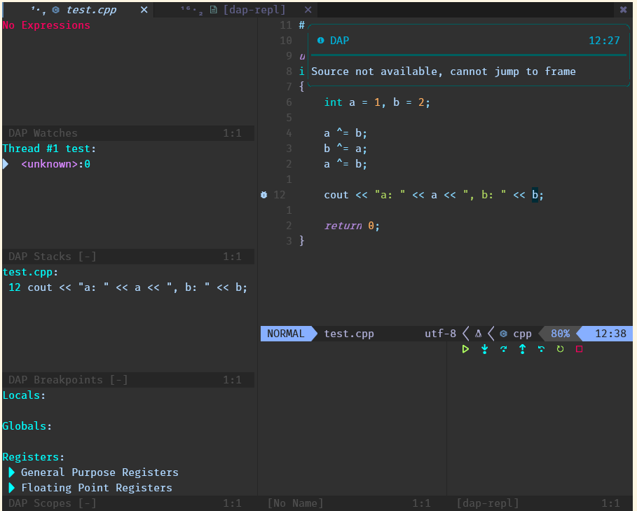 Dap: Source not available, cannot jump to frame · Issue #787 · mfussenegger/nvim-dap · GitHub