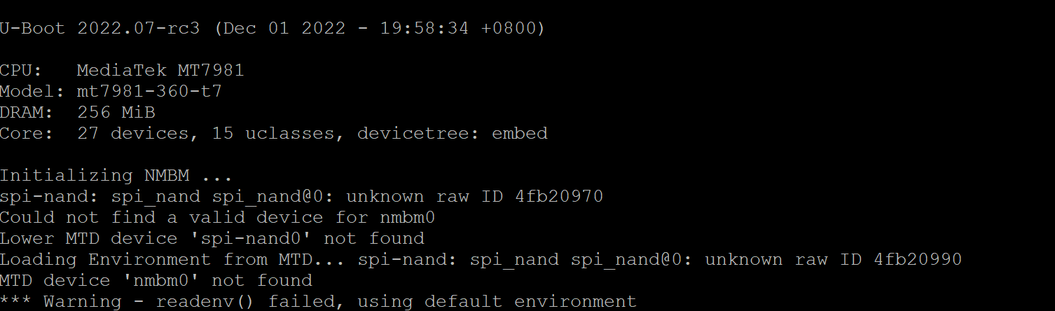 MTD device 'nmbm0' not found · Issue #3 · hanwckf/bl-mt798x · GitHub