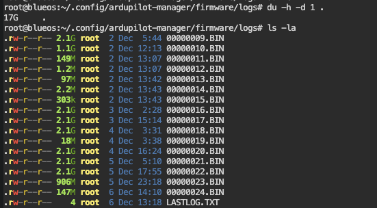 bug: Remove old ardupilot logs if disk is full · Issue #1257 · bluerobotics/BlueOS · GitHub