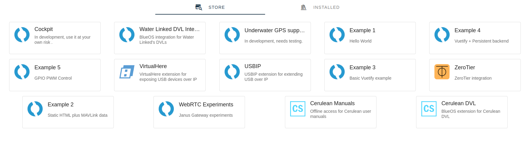 Store should have something to inform what is already installed · Issue #1518 · bluerobotics ...