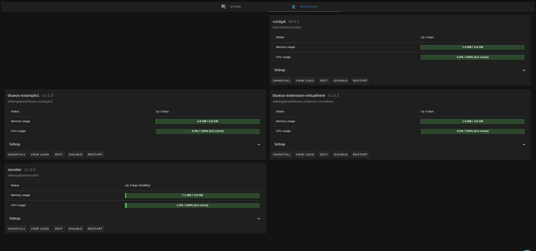Extension-manager: UI appears to be broken · Issue #1538 · bluerobotics/BlueOS · GitHub