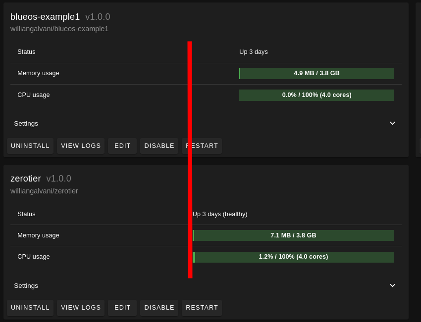 Extension-manager: resource bar is not aligned · Issue #1541 · bluerobotics/BlueOS · GitHub