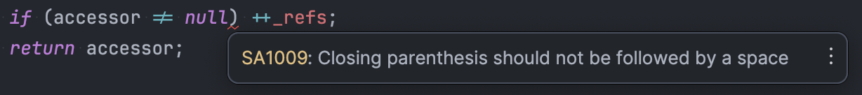 SA1009 is triggered for the increment in prefix notation · Issue #3731 · DotNetAnalyzers ...