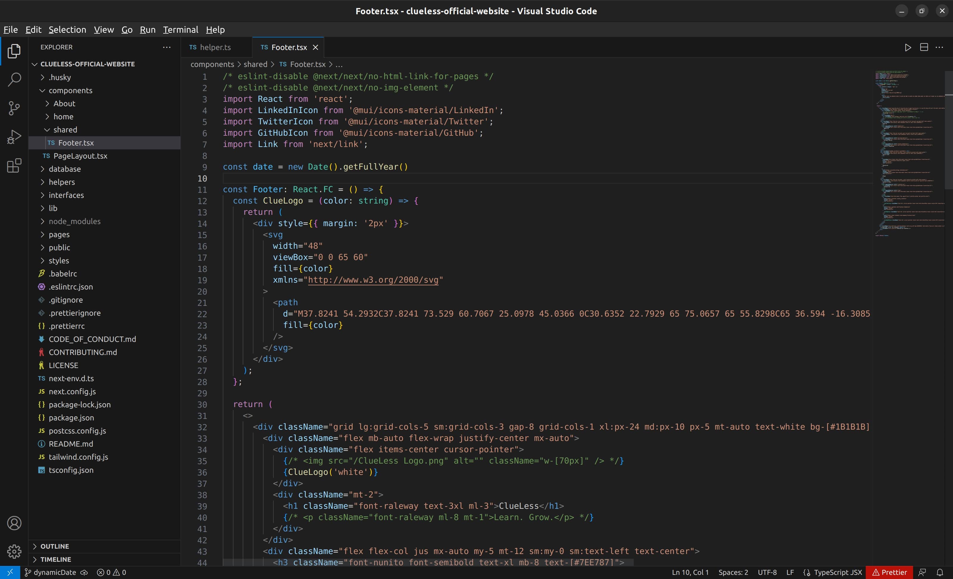 Update Footer to Display Dynamic Year · Issue #606 · Clueless-Community/clueless-official ...