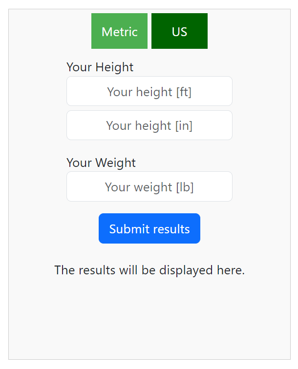 GitHub - CaptainCluster/BMI_Calculator: A flexible and functional BMI ...