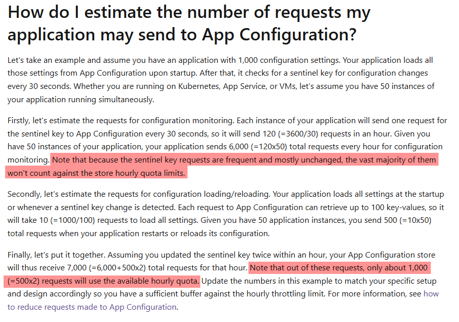 Do All Requests To Azure App Configuration Count Subtract From The Quota Or Only Request That