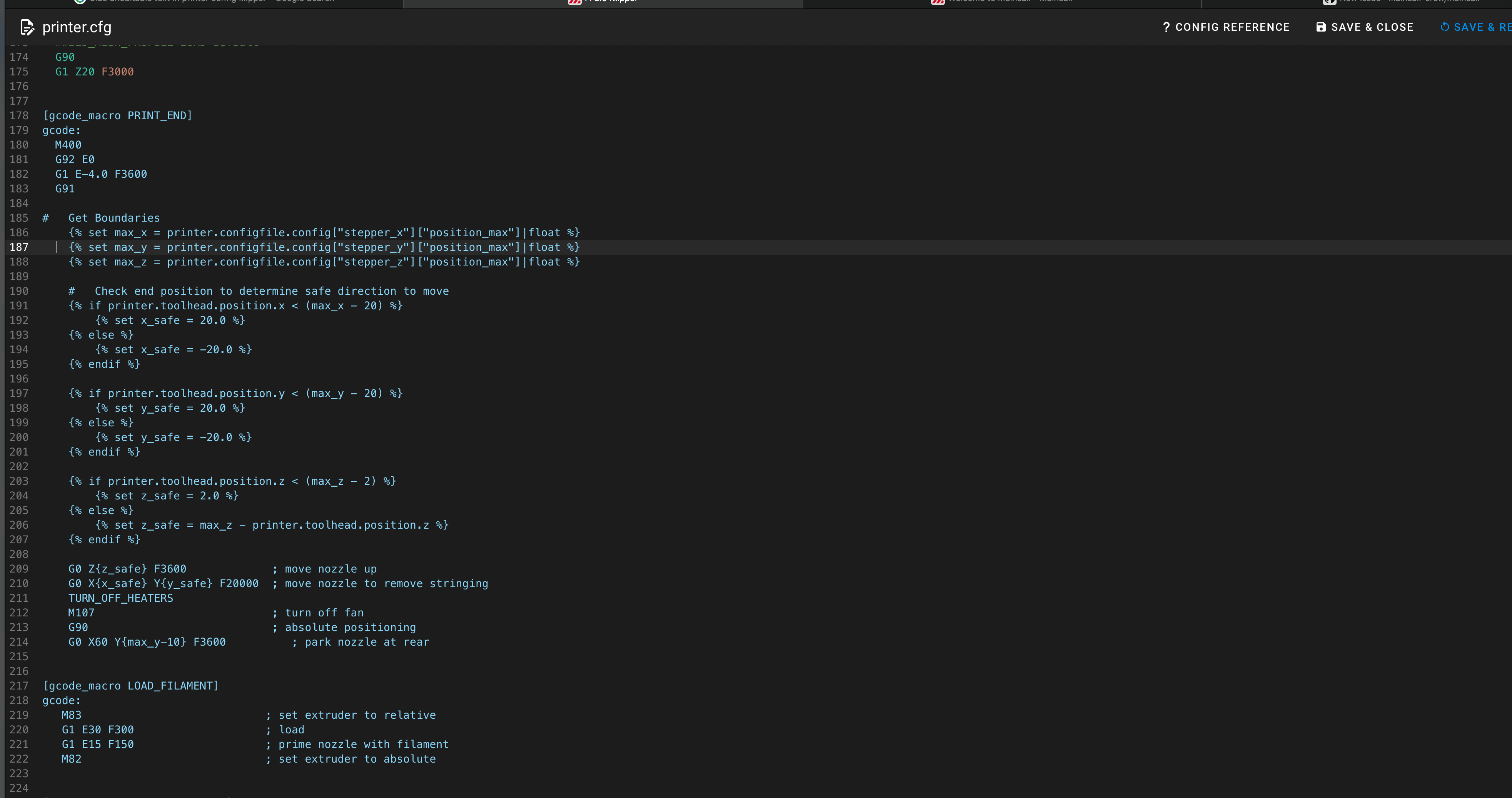 Uneditable printer.cfg and no text populating in klicky-macros.cfg · Issue #1444 · mainsail-crew ...