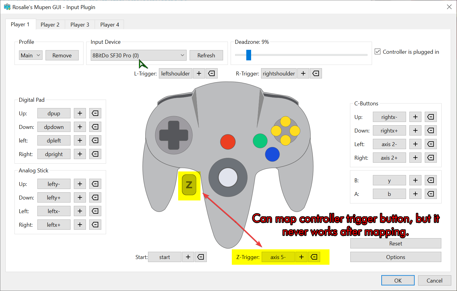 Trigger buttons on controllers (Xbox and Non-Xbox Controllers) not working after mapping · Issue ...