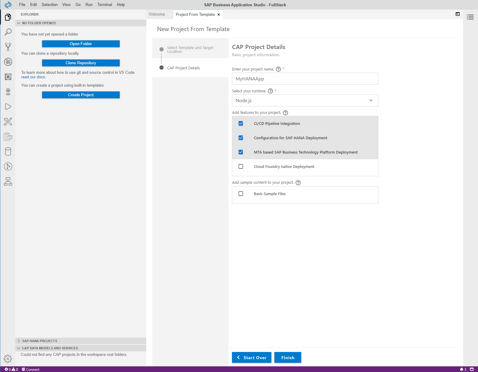 Create an SAP Cloud Application Programming Model Project for SAP HANA ...