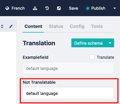 add functionality to the UI to show when content in the default ...