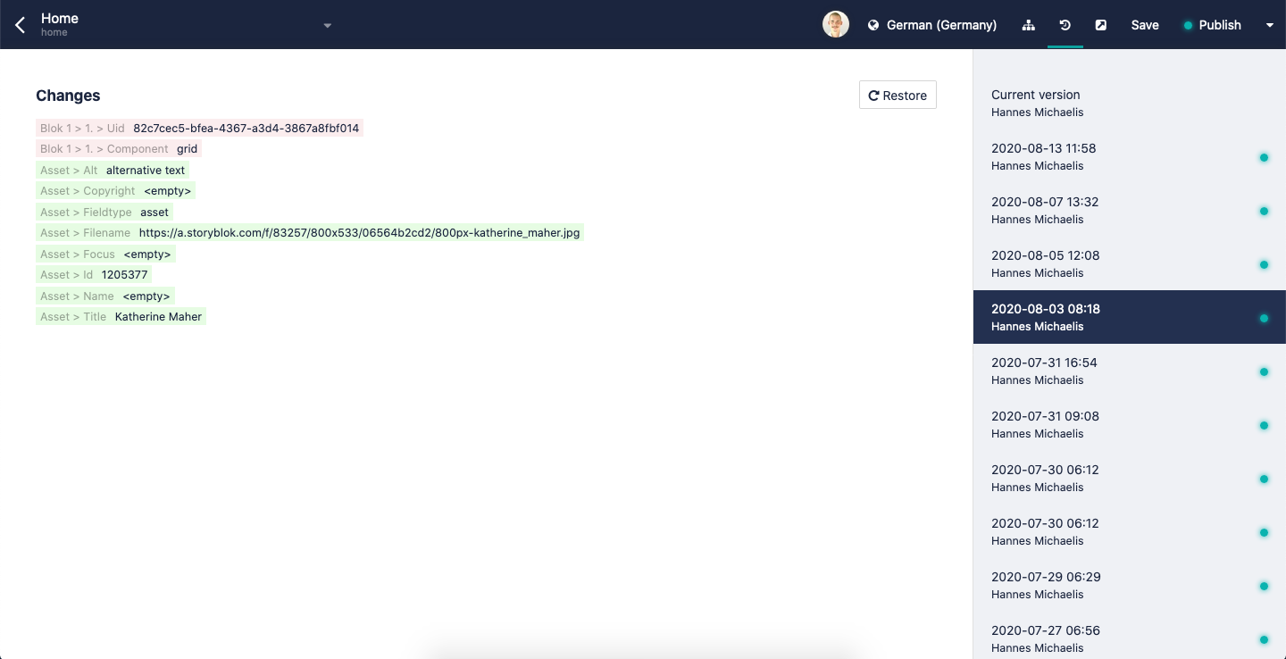 add visual preview to version history · Issue #407 · storyblok ...