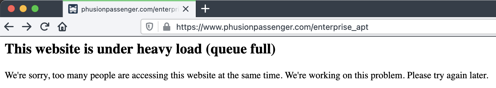 Enterprise-Apt Repository "Heavy Load" Errors · Issue #2337 · phusion/passenger · GitHub