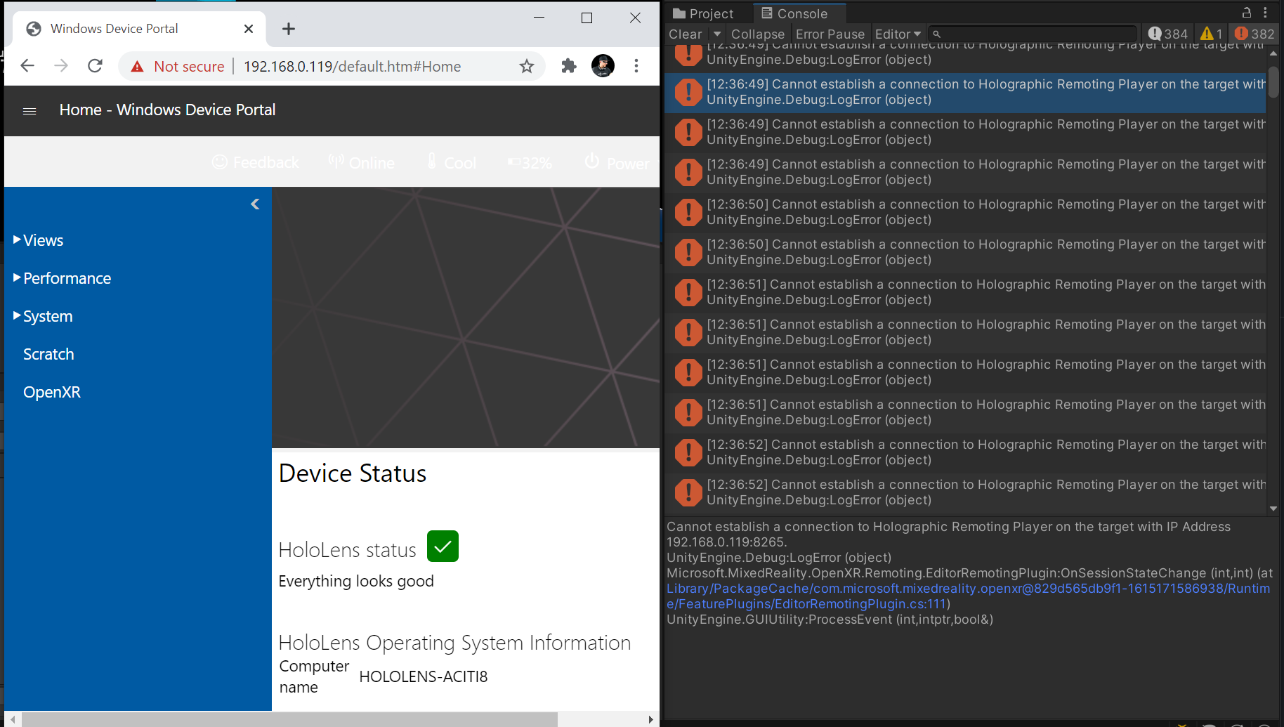Unable to connect to Holographic Remoting Player With OpenXR in MRTK 2.6 · Issue #9465 ...