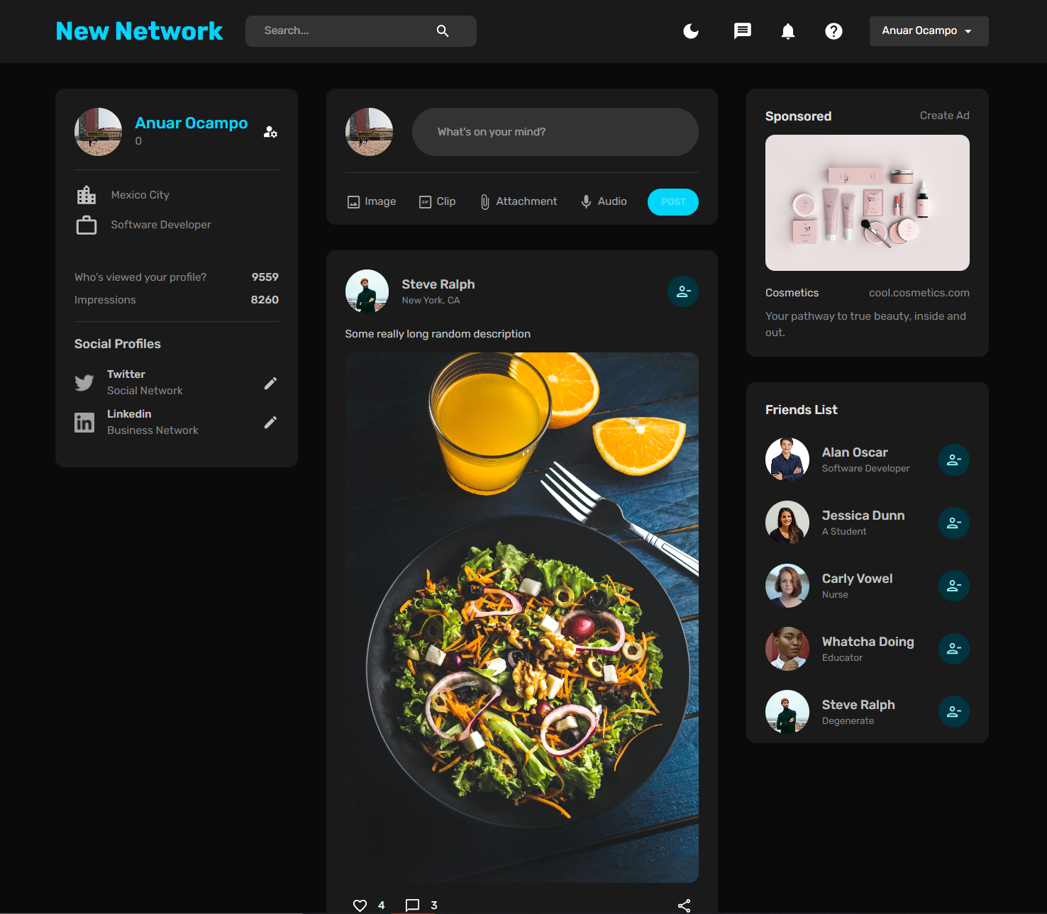 Github A Ocampo Ruiz Social Network Frontend Social Network Frontend Using The Following