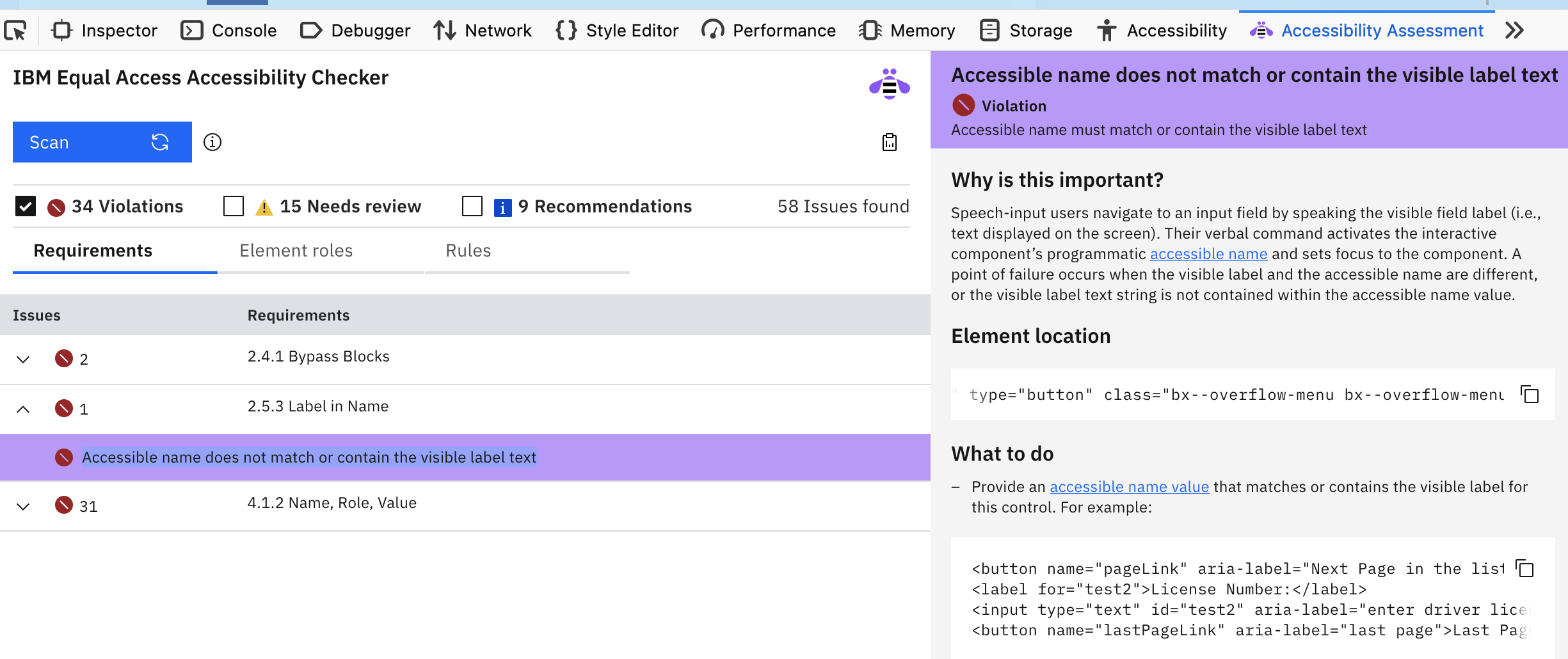 Bug Did Not Read The Aria Label Attribute For Button Element · Issue 475 · Ibmaequal Access